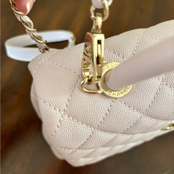 CHANEL | Bags | Chanel Medium Light Pink Coco Handle Flap Bag Gold ...